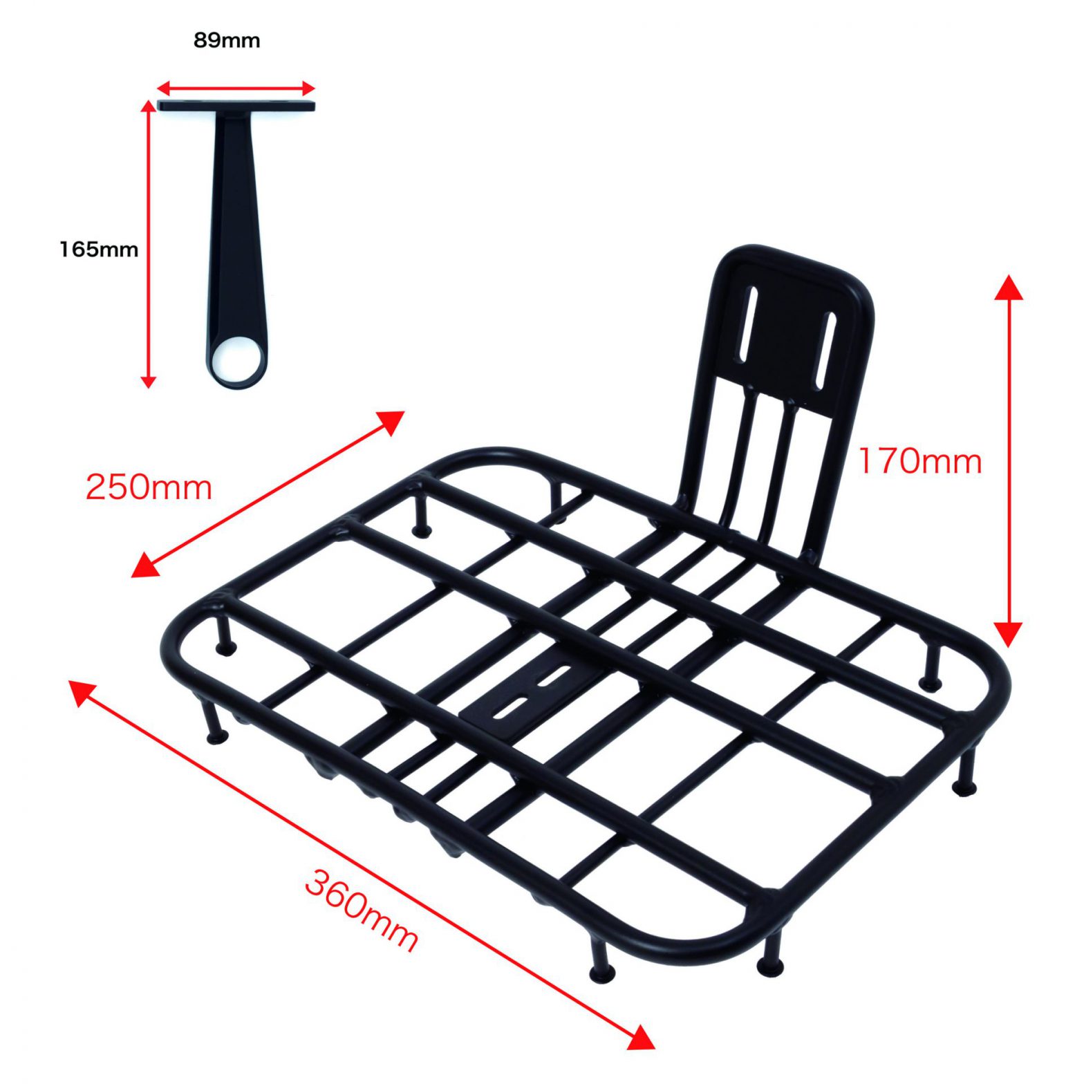 スポーツバイク用バスケット取付キット「CS-01」とセットで売っているフロントキャリアのサイズを教えてください｜製品について｜よくあるご質問｜「iWA」公式オンラインショップ